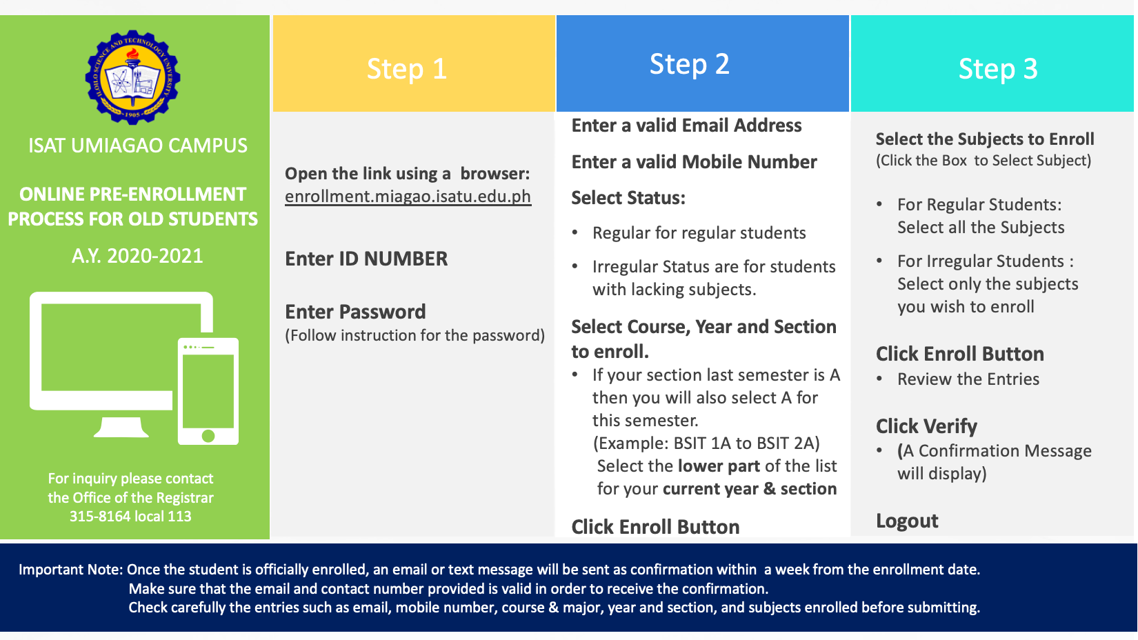 Enrollment Process – ILOILO SCIENCE AND TECHNOLOGY UNIVERSITY